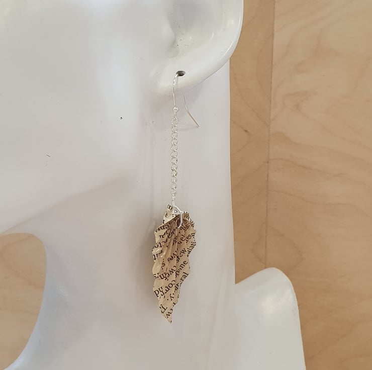 Upcycled Book Page Origami Leaf Earrings: choic... - Folksy