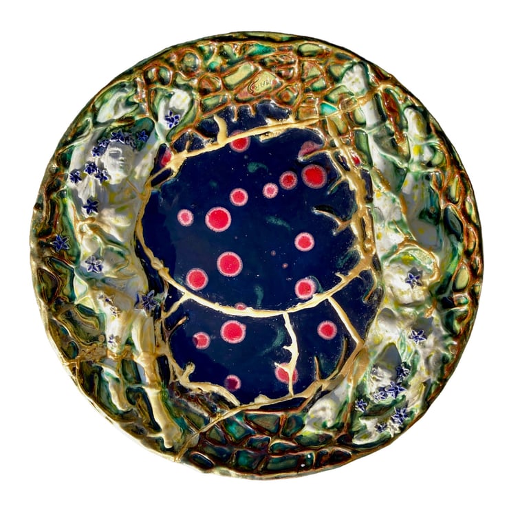 Kintsugi Style Decorative Plate - Folksy