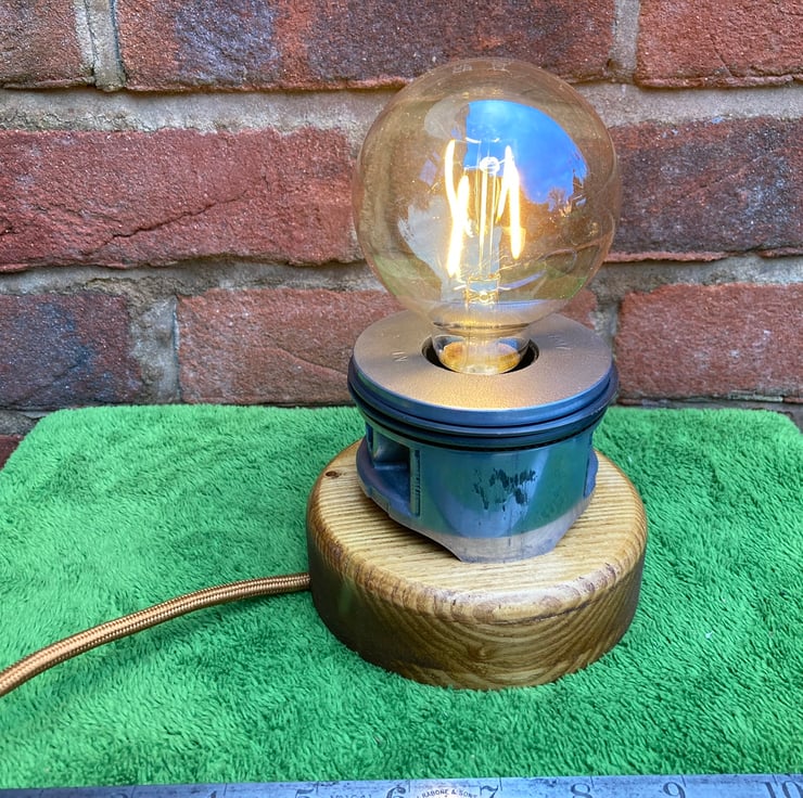 Decorative Table Lamp, Upcycled 400cc Quad Piston - Folksy