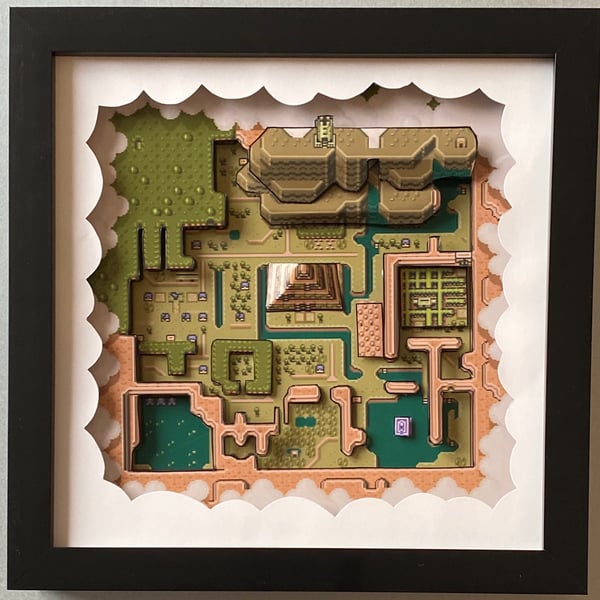 Legend of Zelda Dark Hyrule 3D Map shaodw box f... - Folksy
