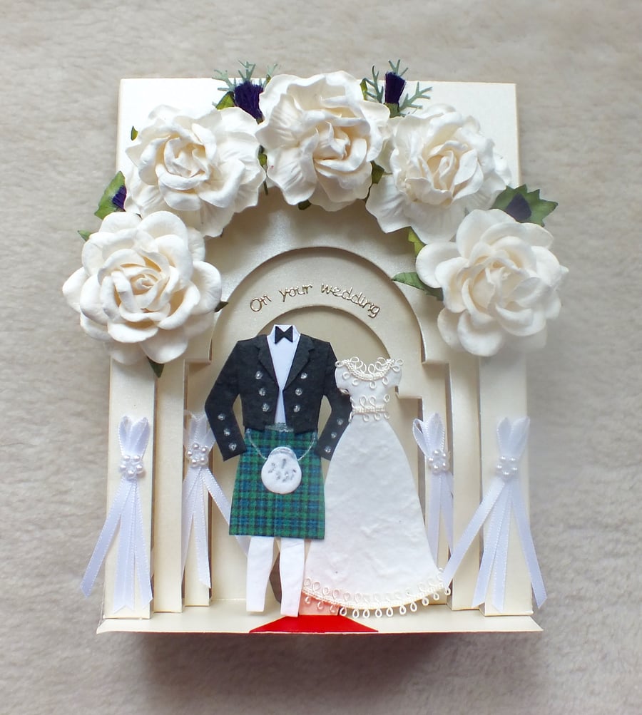 Luxury Handmade 3D Scottish Wedding Arch Card - Folksy