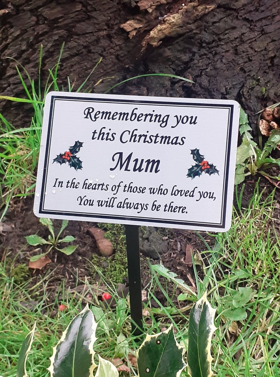 Personalised Christmas Memorial Plaque Christma... - Folksy