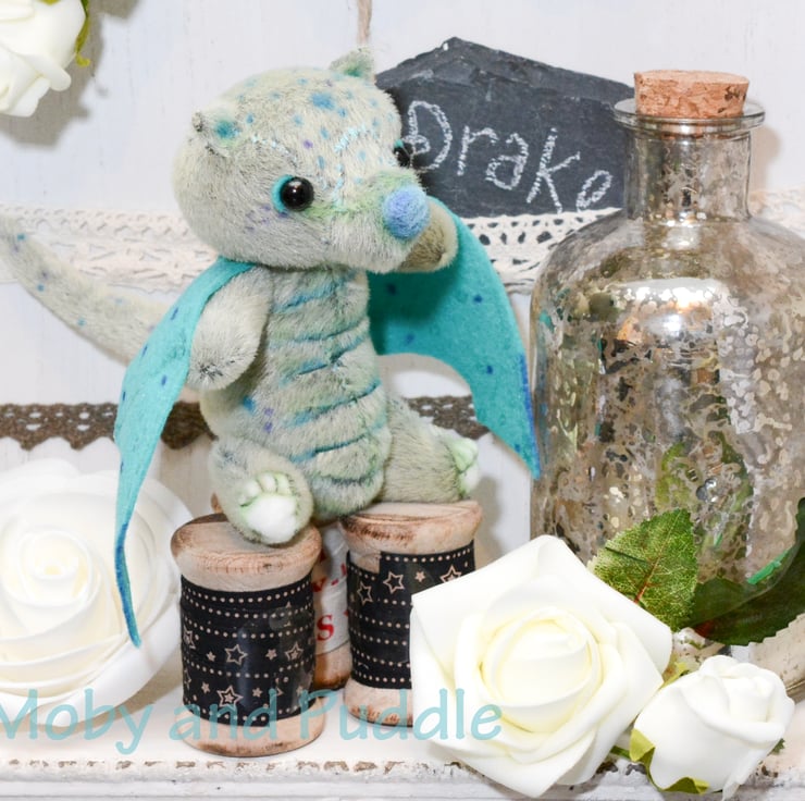Drake the Baby Dragon Artist Bear - Folksy