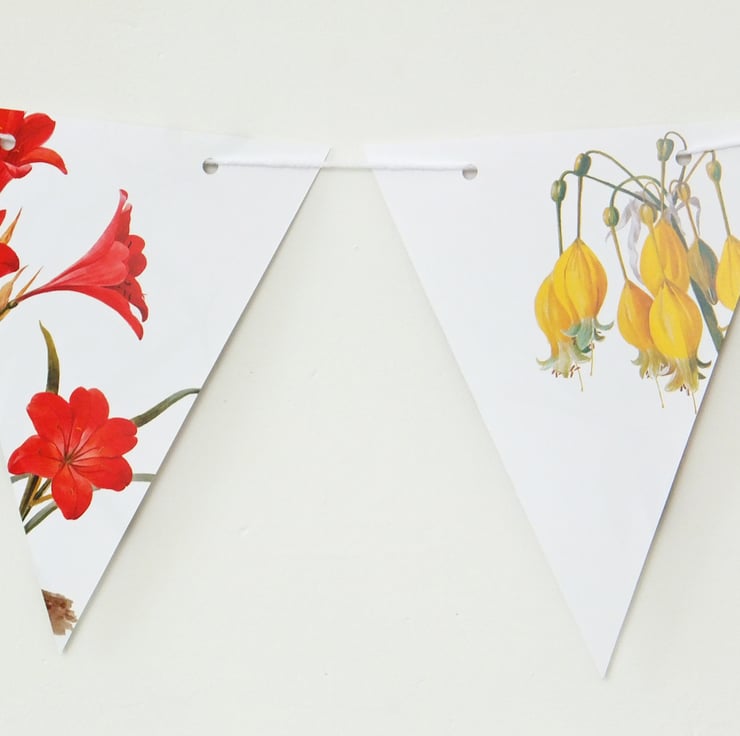 Floral Bunting, Botanical Bunting, eco-friendly... - Folksy