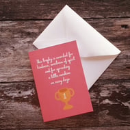 Kindness Trophy Thank You Card - Folksy