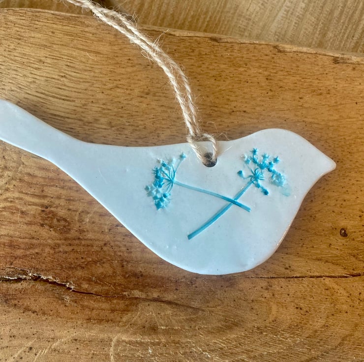 Hanging handmade ceramic. Hanging bird gift. Un... - Folksy
