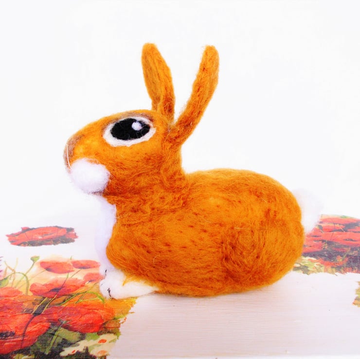Handmade Needle Felted Rabbit Collectable - Folksy