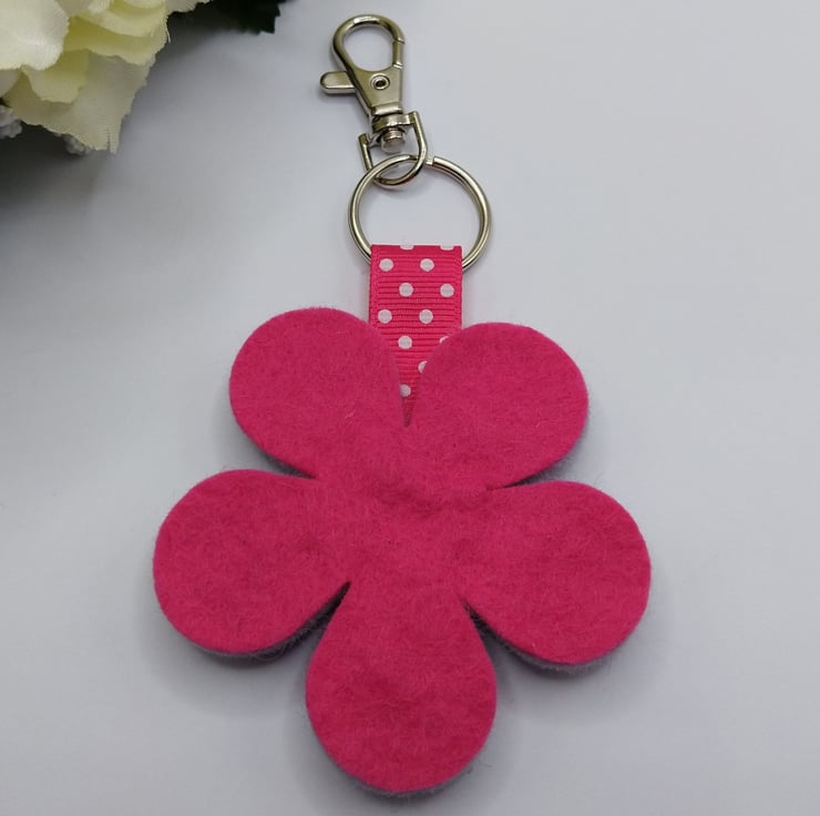 Felt Flower Keyring - Lilac, Purple & Pink ... - Folksy