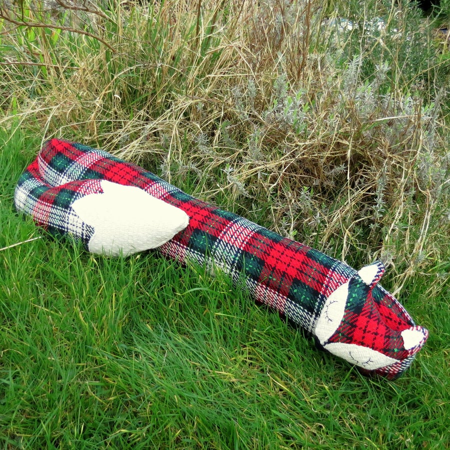A snoozy fox draught excluder. 34 inches in wid... - Folksy