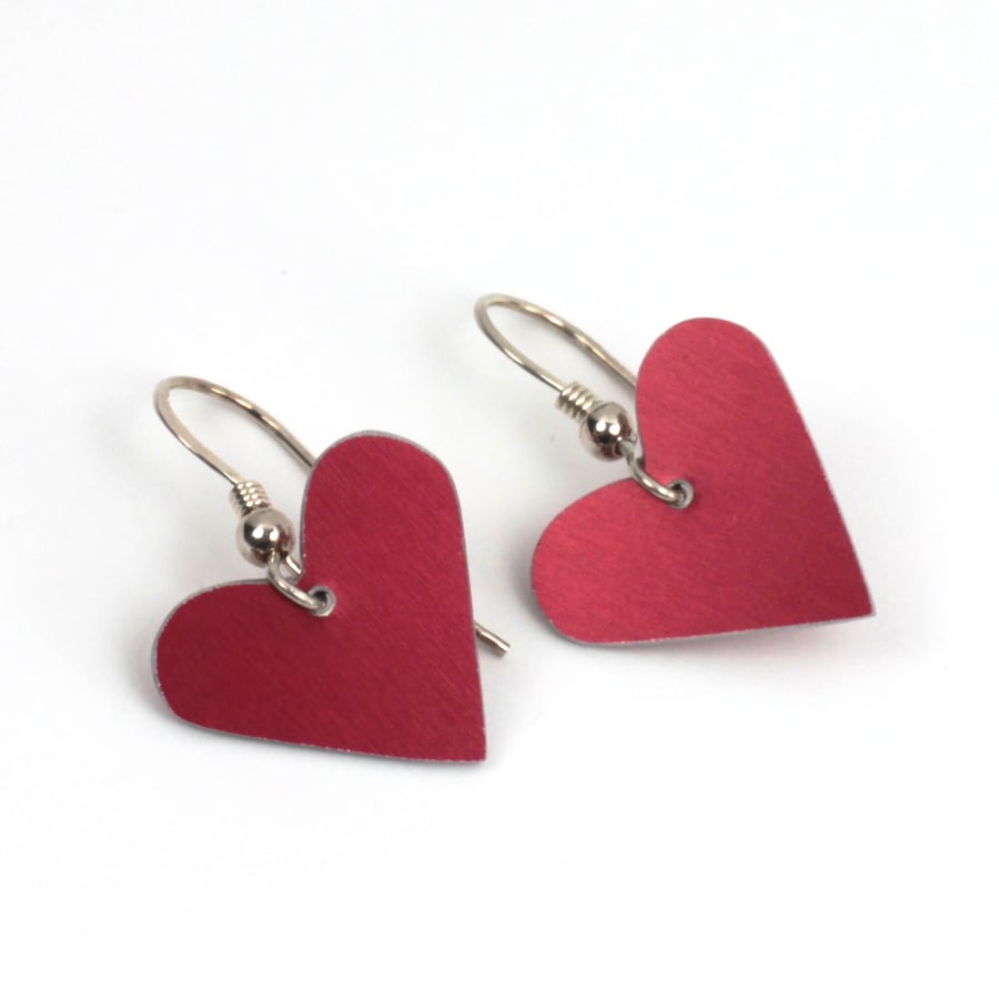 Red Heart earrings - Folksy
