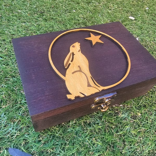 Moongazing Hare Handmade Wooden Mirror Jeweller... - Folksy