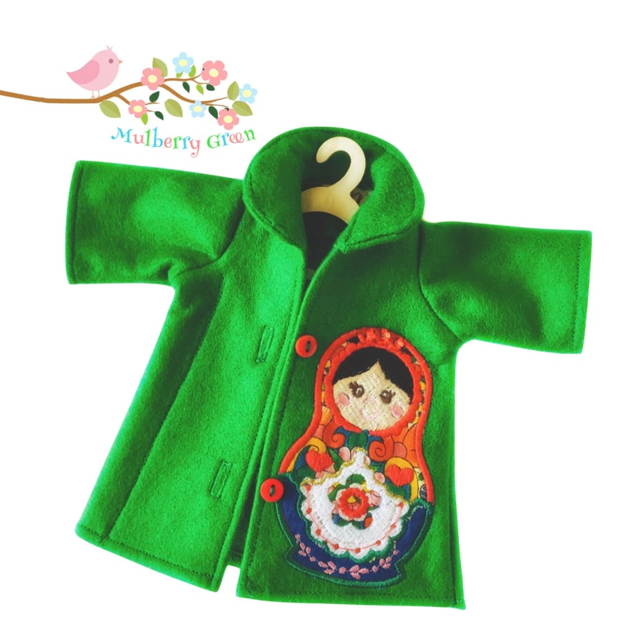 Tailored, Appliquéd and Embroidered Emerald Coat - Folksy