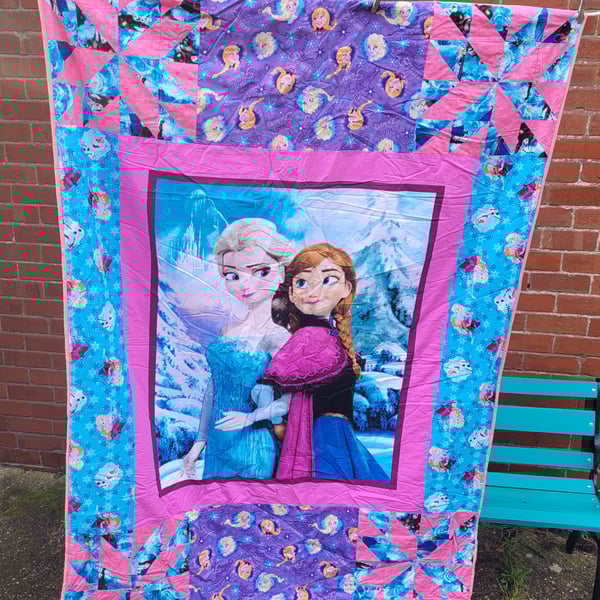 Homemade frozen patchwork quilt - Folksy