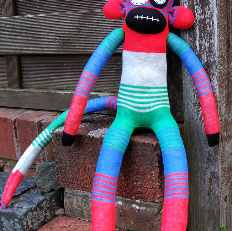Sock Monkey - Reuben - Folksy