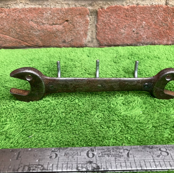 Triple Key Hook, Upcycled Vintage Williams Spanner - Folksy