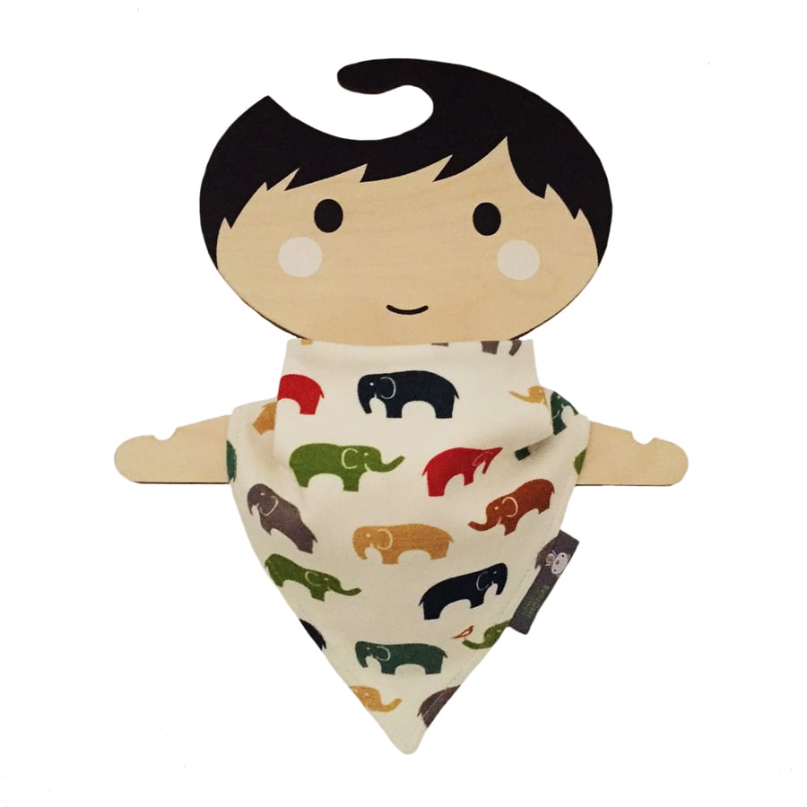 ORGANIC Baby Bandana Dribble Bib in ELLIE ELEPH... - Folksy