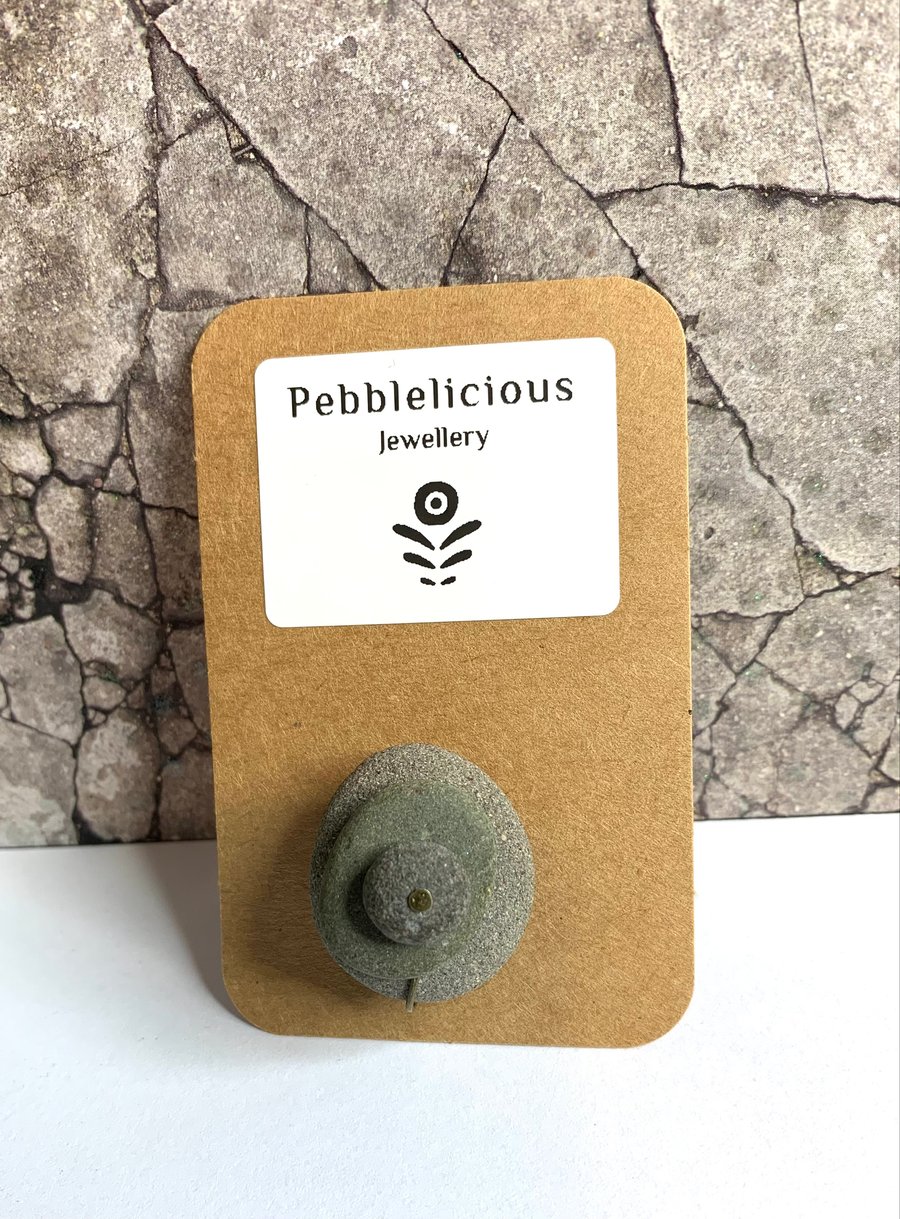 Pebble stack brooch - Folksy