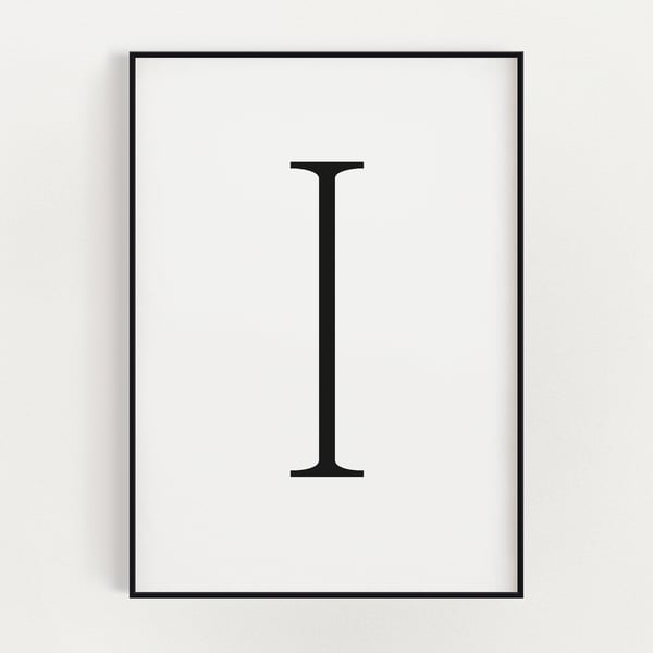 LETTER I PRINT, Minimalist Wall Art, Letter I P... - Folksy