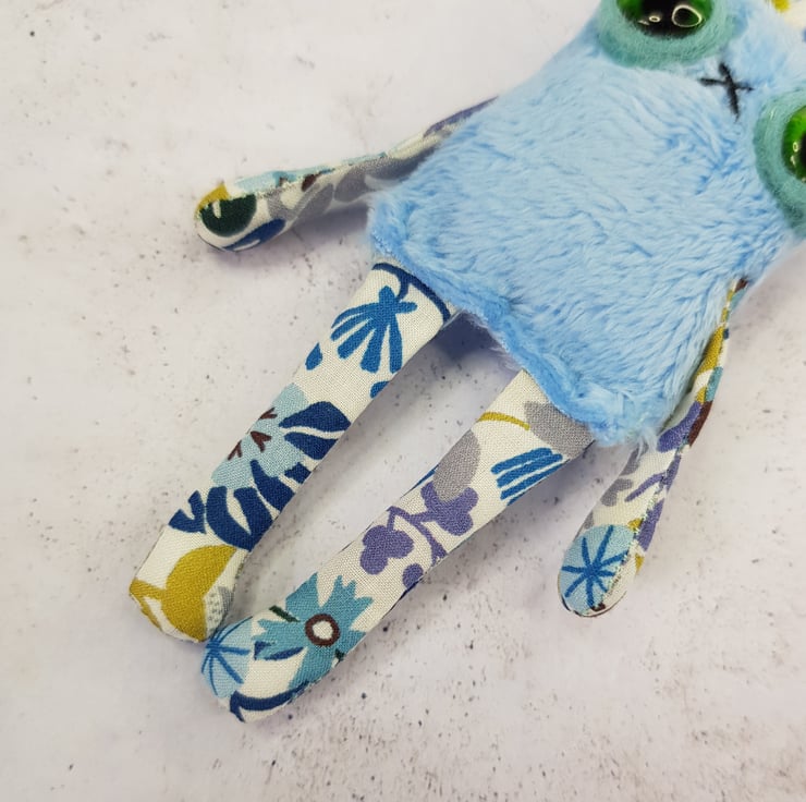 Blue Cat in Party Hat with Green Eyes - Folksy