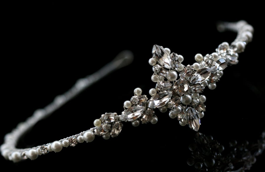 Bridal Side Tiara made with Swarovski Crystal B... - Folksy