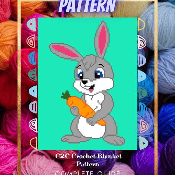 Rabbit, C2C Pixel Pattern, Crochet Pattern, PDF... - Folksy