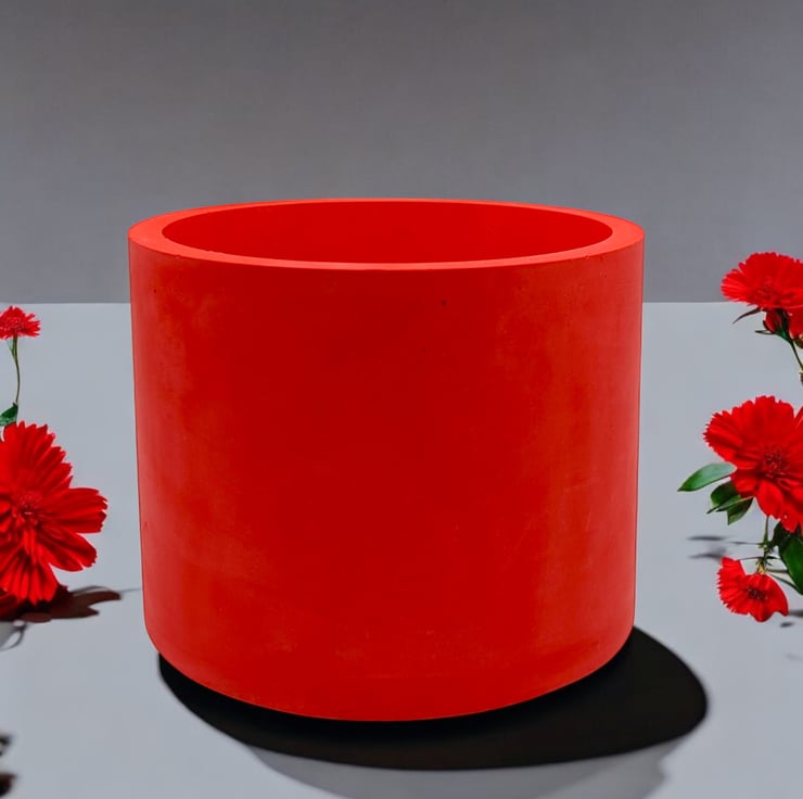 Vibrant Round Red Plant Pot Holder Made from Pr... - Folksy