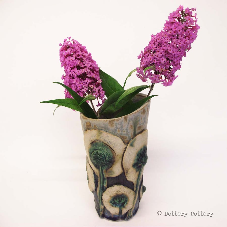 Ceramic Vase Flower decoration studio pottery - Folksy