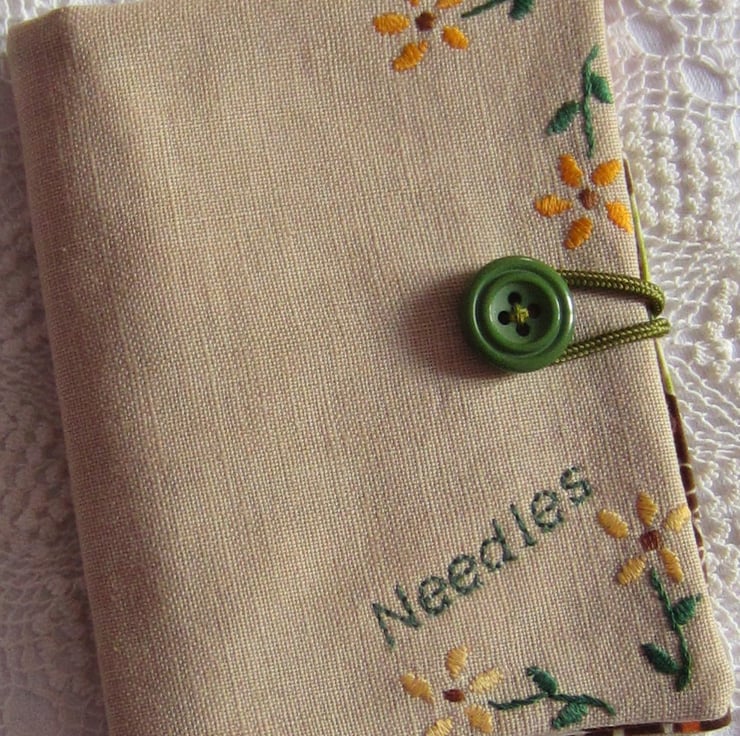 Vintage Embroidered Needle Case - Folksy