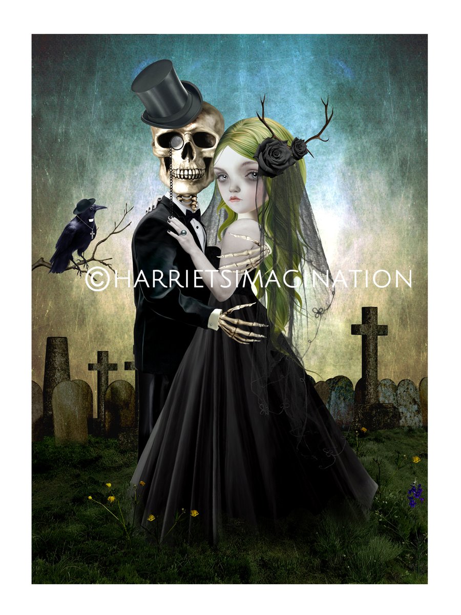 Gothic Wedding Art Print - Folksy