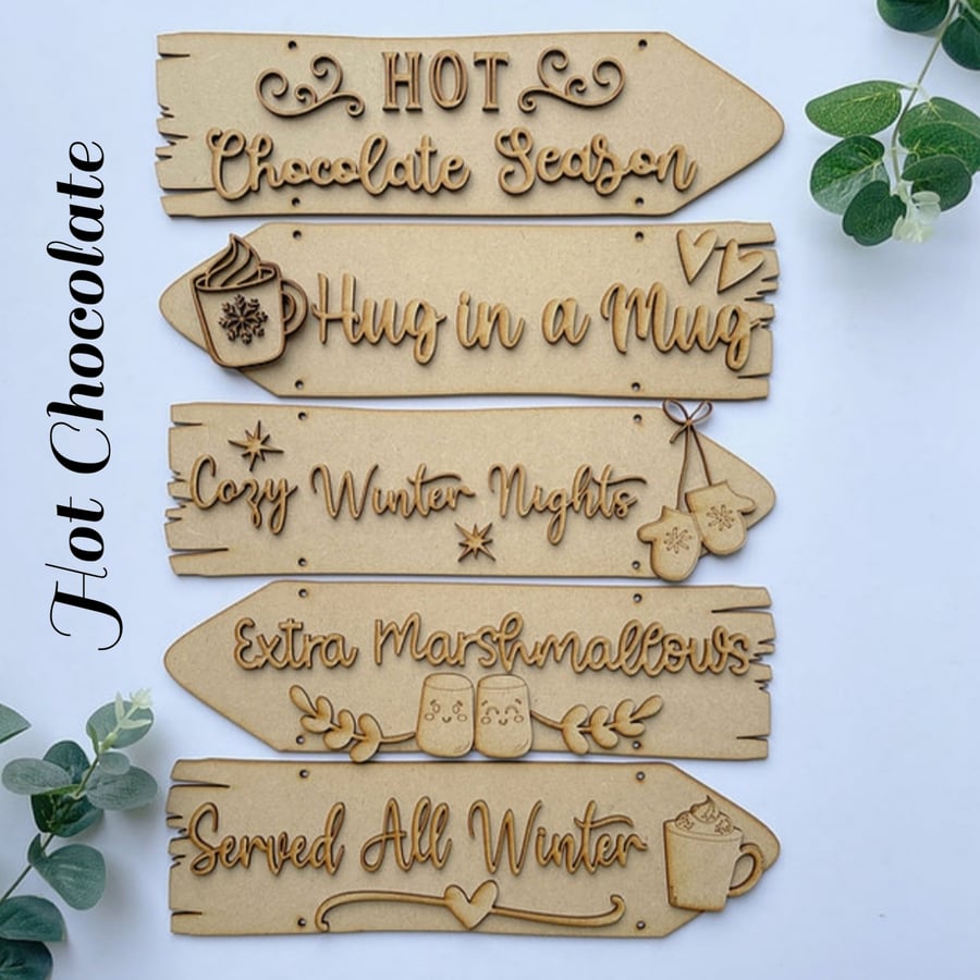 Kitchen hot chocolate station sign - Folksy