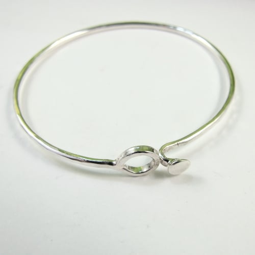 Sterling Silver Tension Bangle - Medium Fit - Folksy