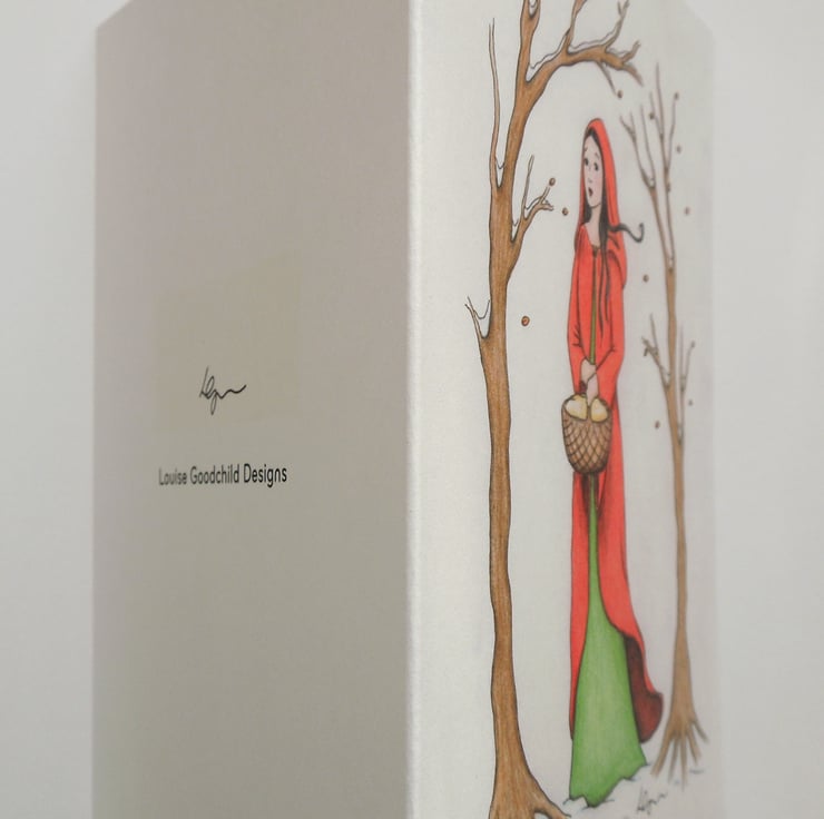 Red Riding Hood fine art greeting card with env... - Folksy