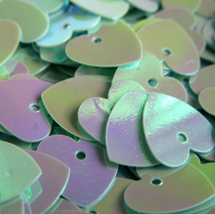 Iridescent Heart Shaped Sequins - Folksy