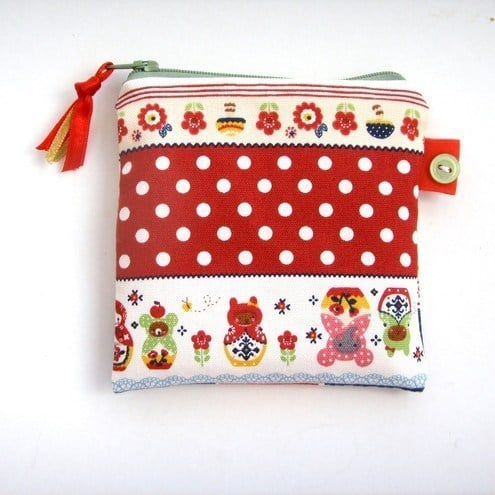 HALF PRICE SALE Red Spotty Purse - Folksy