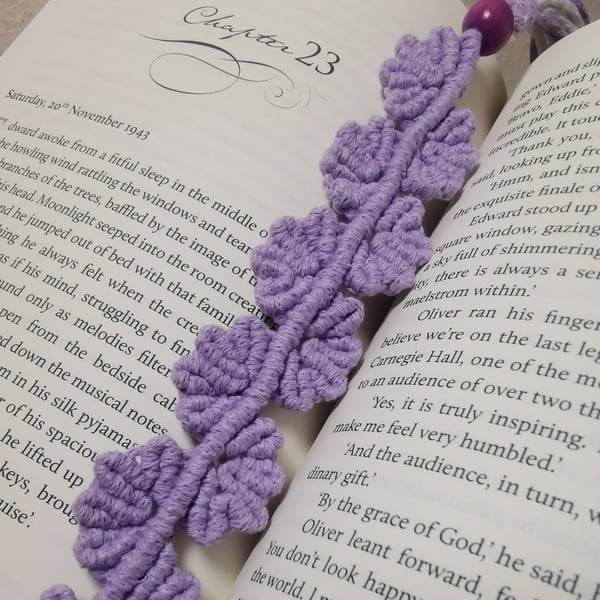 Handmade macrame bookmark for bookworm, boho in... - Folksy