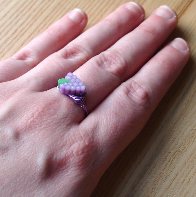 Juicy Grapes Wire Wrapped Ring - Folksy
