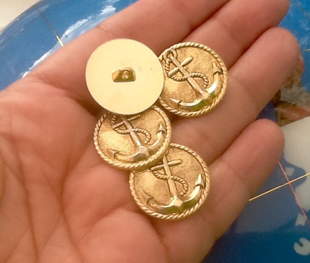 Set of 4 Marine Themed Vintage Buttons! - Folksy