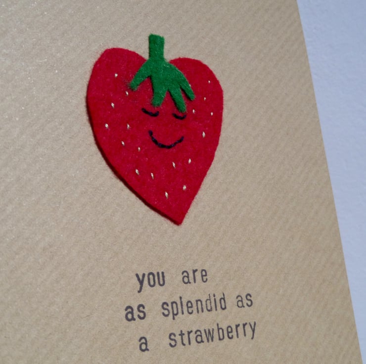 Splendid Strawberry Card - Folksy