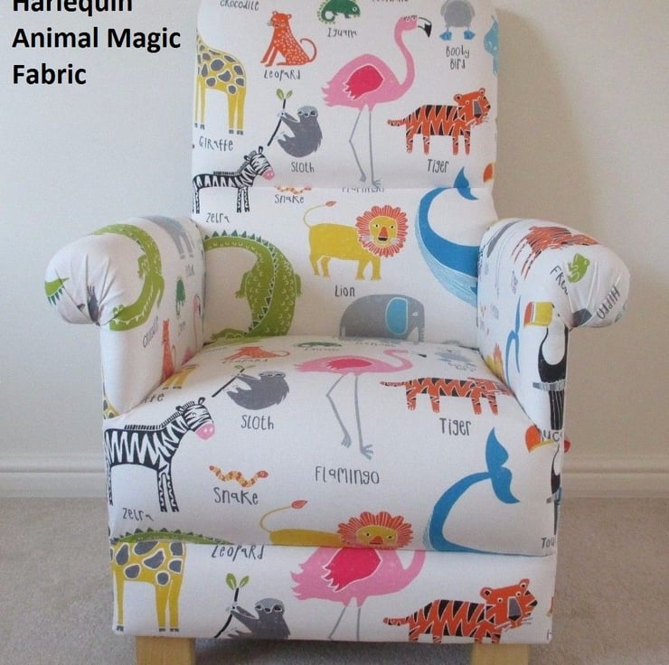 Harlequin Scion Animal Magic Fabric Adult Chair... - Folksy