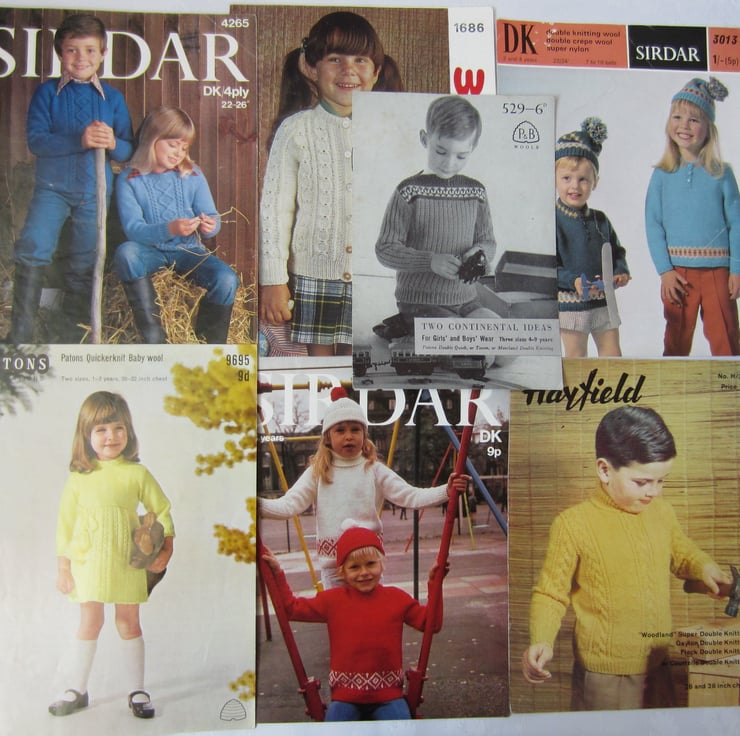 7 Vintage Knitting Patterns for Children - Folksy