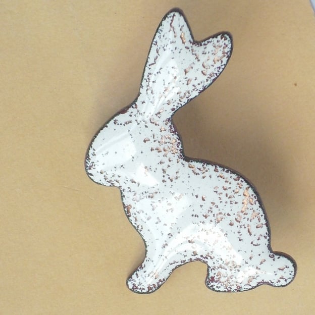 brooch white rabbit - Folksy