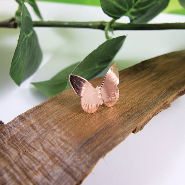 Small Butterfly Lapel Pin Brooch, Copper and St... - Folksy