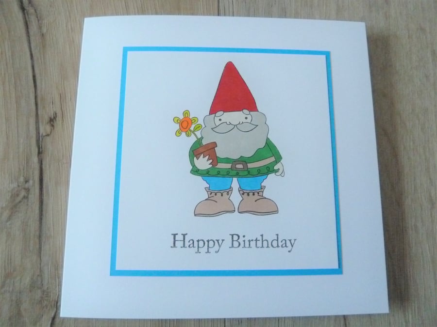 happy birthday gnome card - Folksy