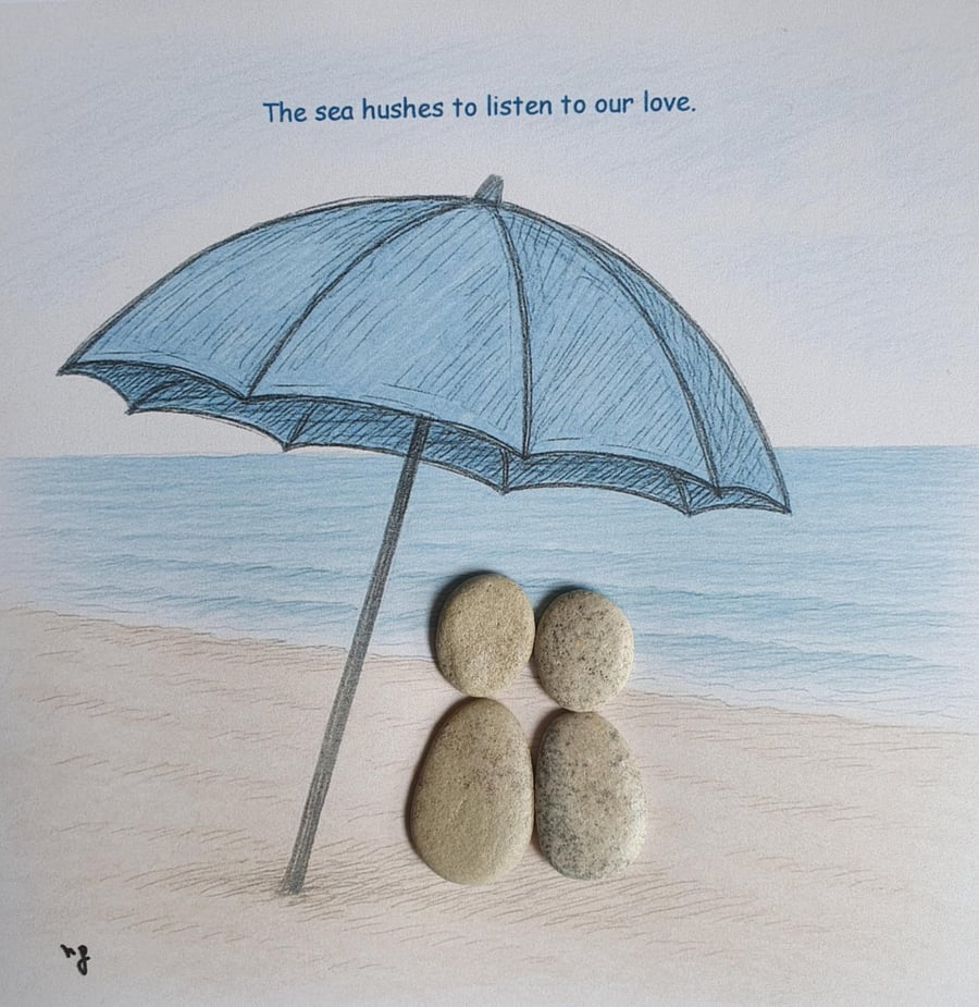 Pebble Art Beach Couple, Handmade Love Stone Fr... - Folksy