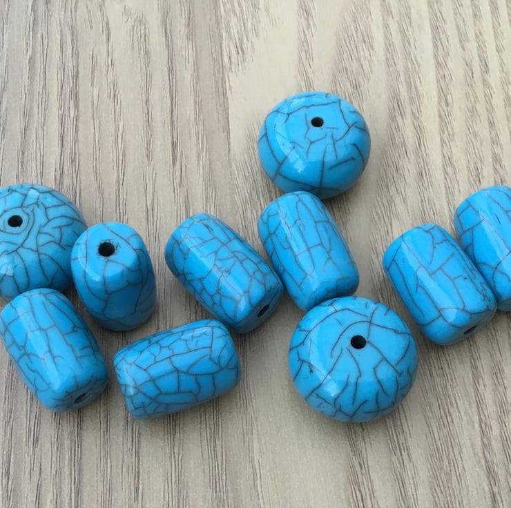 10 Large Statement Faux Turquoise Plastic Beads... - Folksy