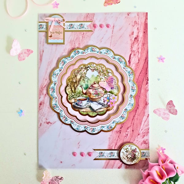 Have a Tea-rrific Time handmade card for tea lo... - Folksy