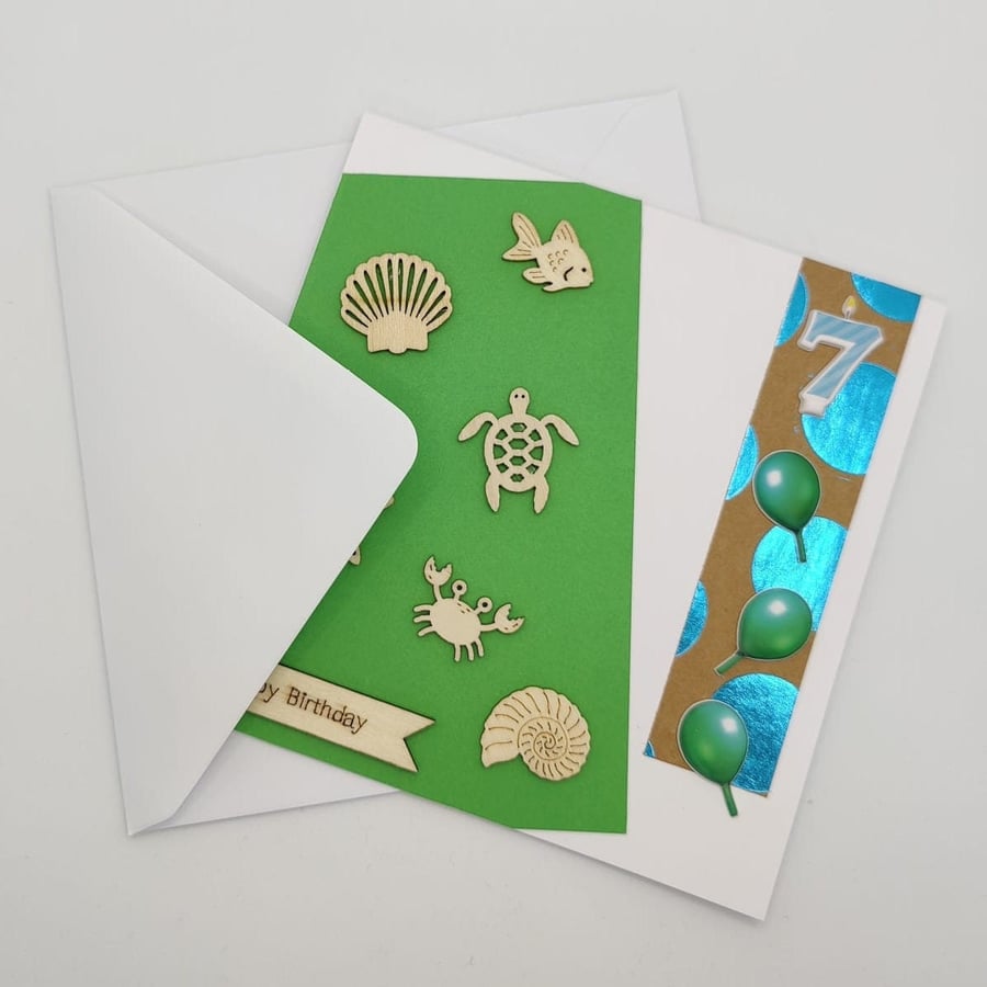 Bespoke 7th Birthday Card - Folksy