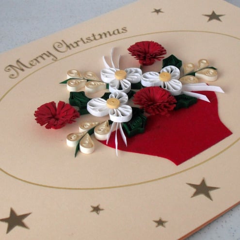 Handmade Christmas card, paper quilling, quille... - Folksy