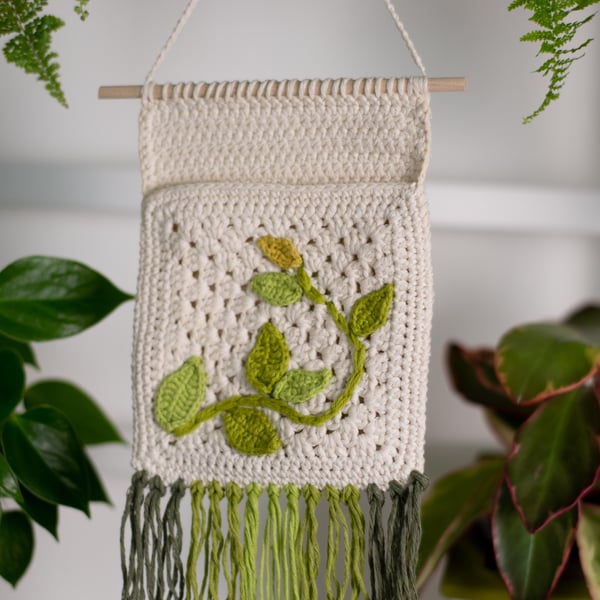 Crochet Wall Pocket Hanging - Folksy