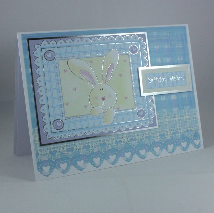 Handmade birthday card - bunny rabbit - baby, ... - Folksy